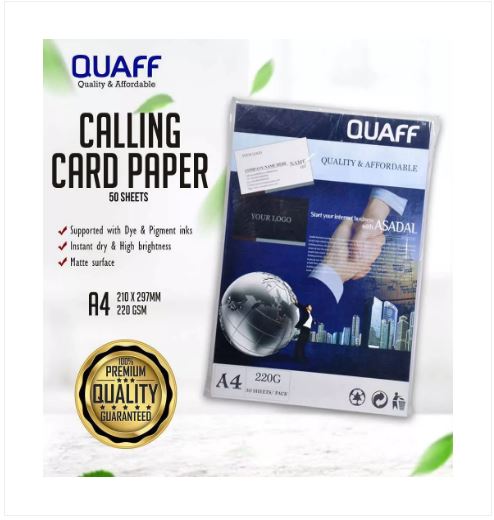 [220gsm] QUAFF Double-sided Matte Calling Card Paper/Cardstock Paper 50 ...