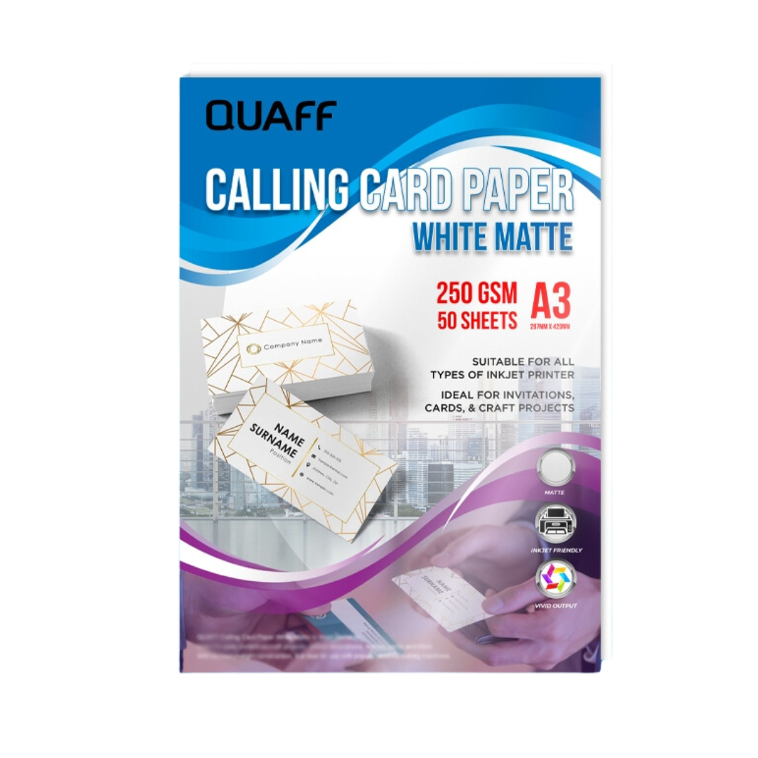 QUAFF Calling Card Paper 250gsm Double Sided White Matte 50sheets/pack ...